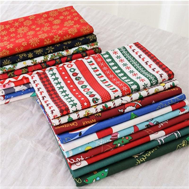 Christmas Fabric Fat Quarter Bundle 100 Cotton Red Green Festive
